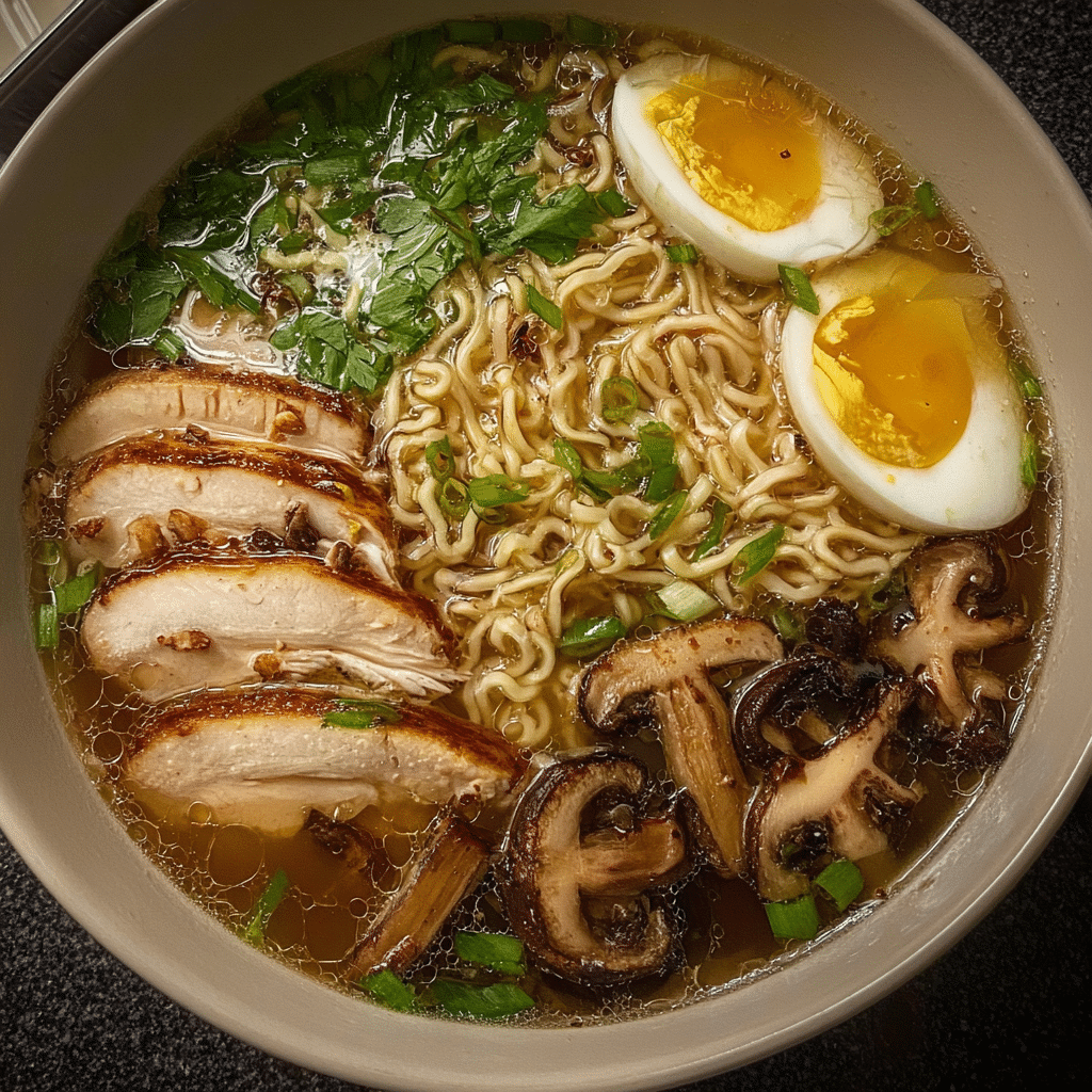 Roasted Turkey Ramen with Shiitake Mushrooms