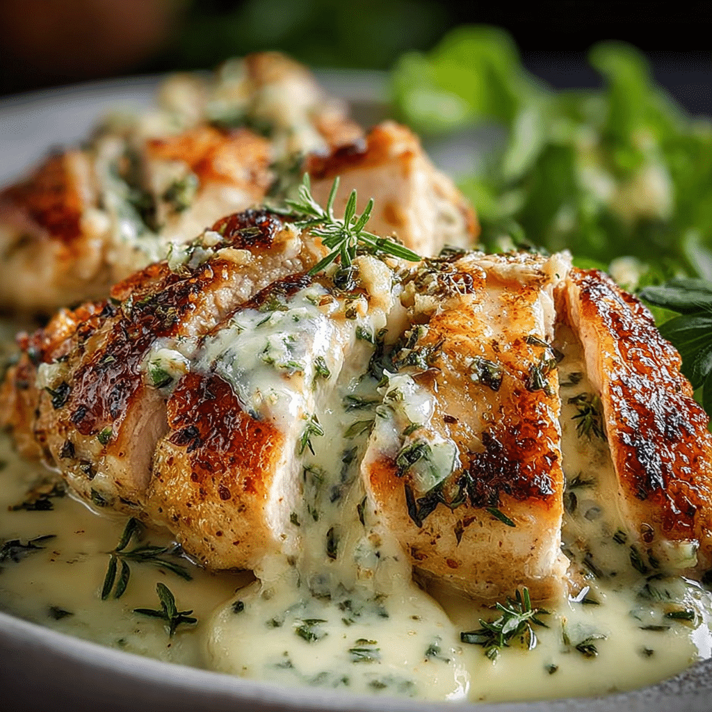 Baked Caesar Chicken with Creamy Parmesan Sauce