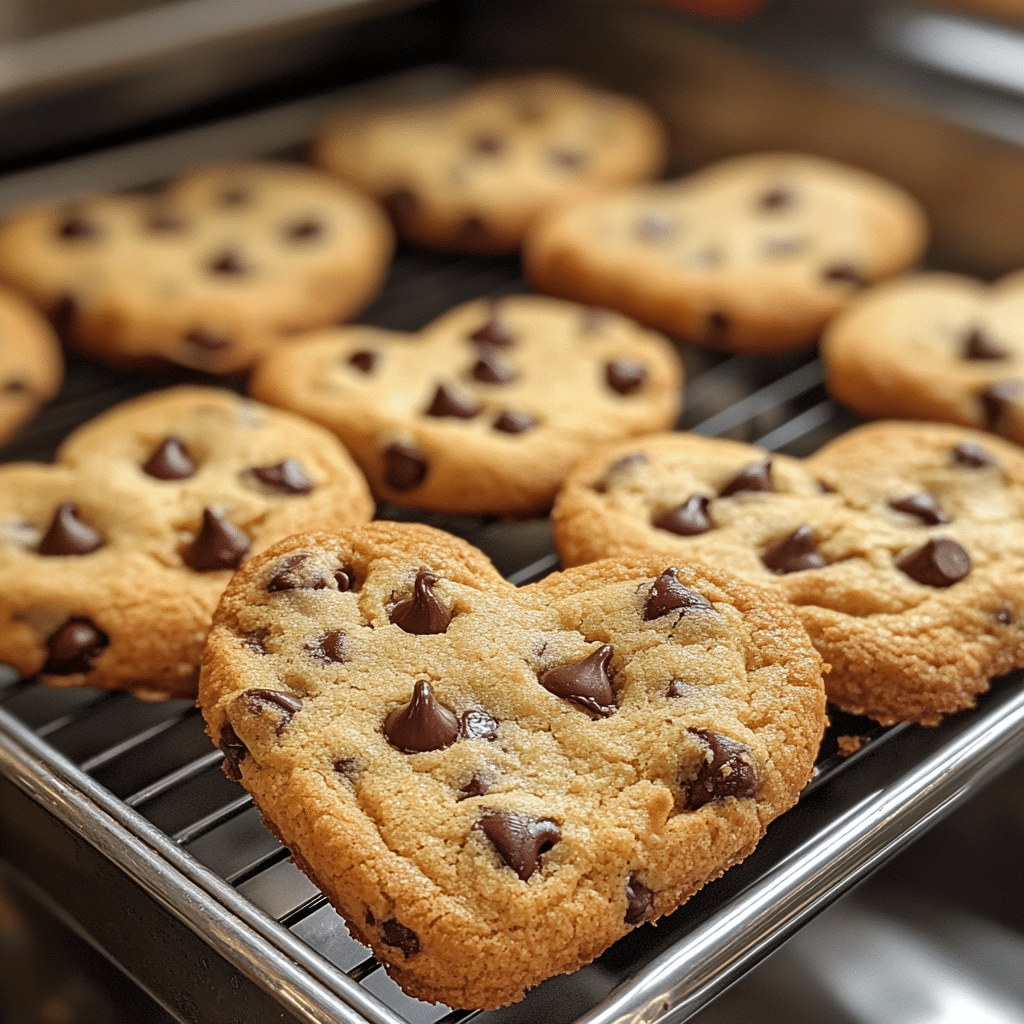 Heart Shaped Chocolate Chip Cookies